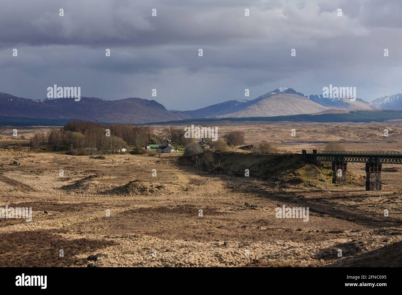 Rannoch lattice girder viaduct West Highland railway Scottish Highlands ...