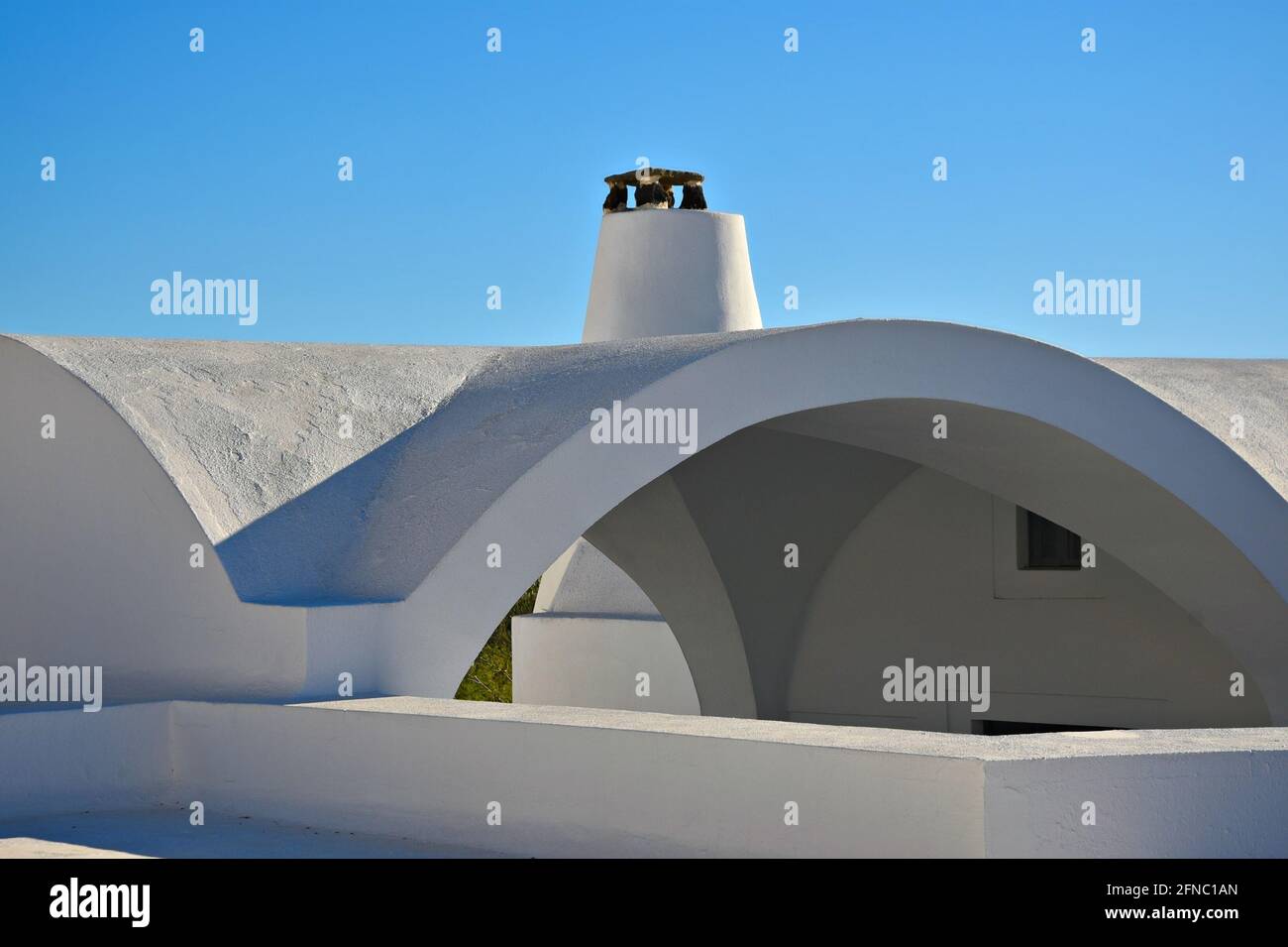Traditional Cycladic architecture in Santorini island, Cyclades Greece ...