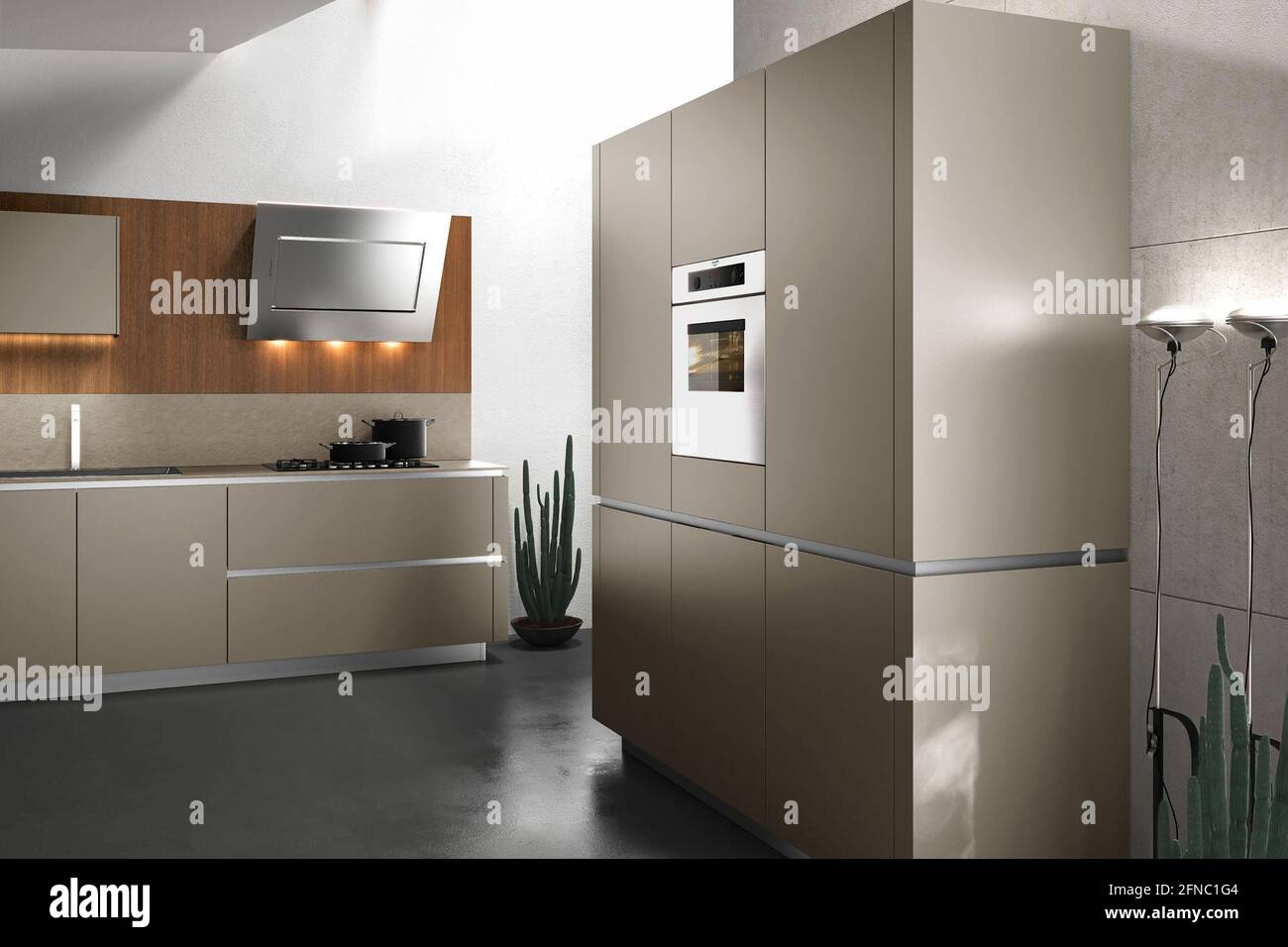 Warsaw, Poland – June 4 2020: Modern kitchen interior design in ...