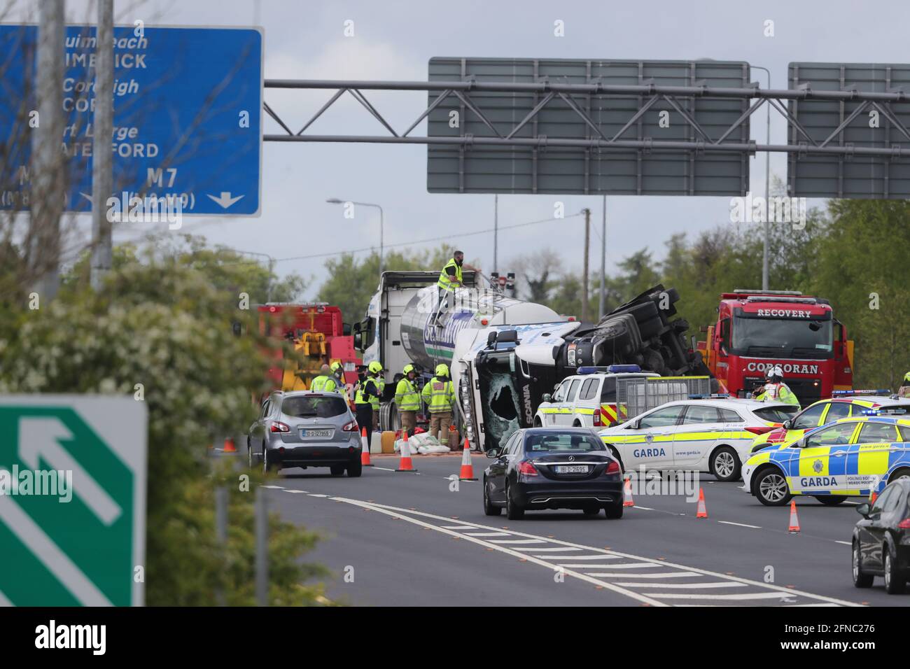 Emergency workers at the scene of a crash on the N7/M7 motorway near ...