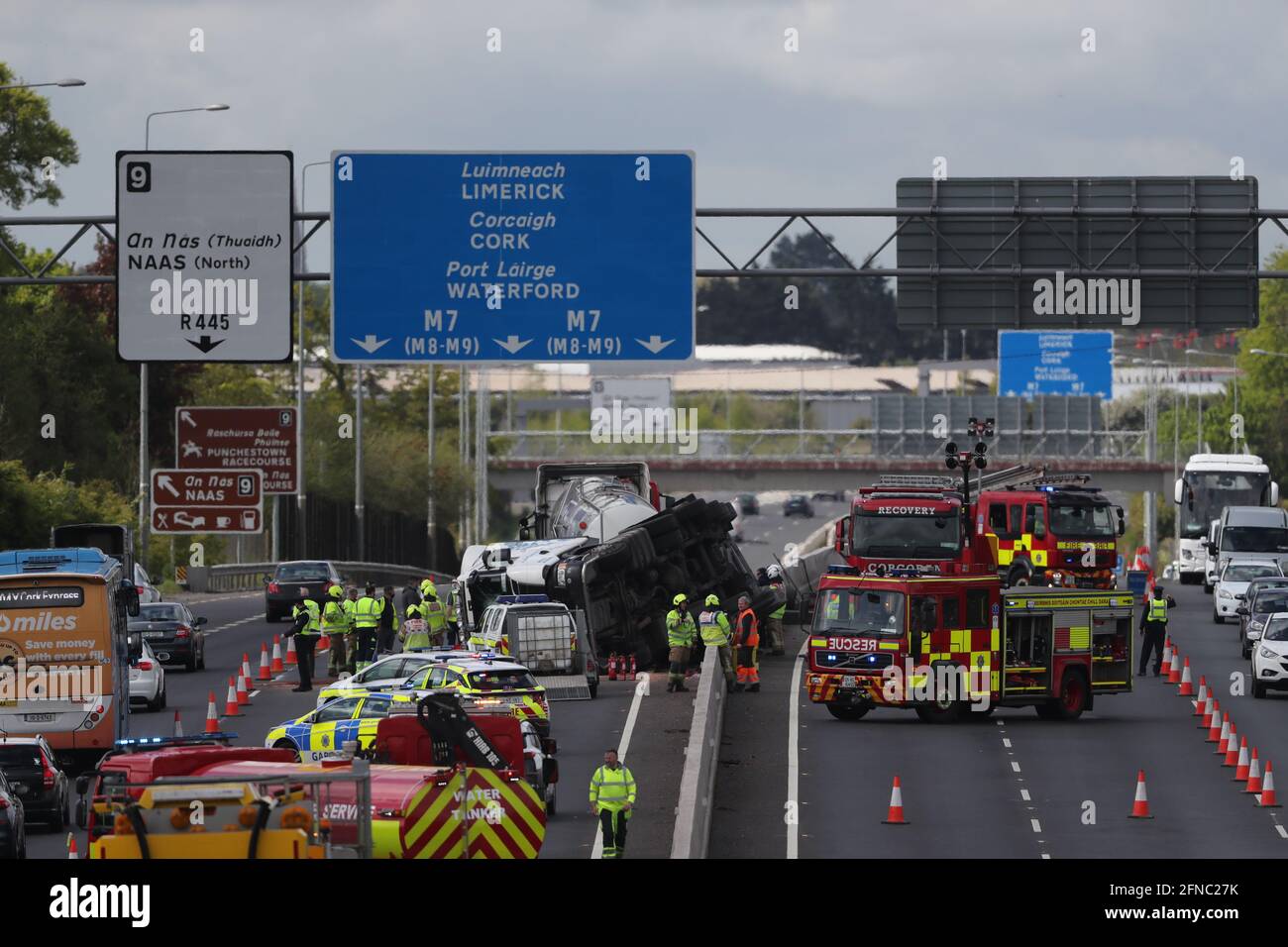 Emergency workers at the scene of a crash on the N7/M7 motorway near ...