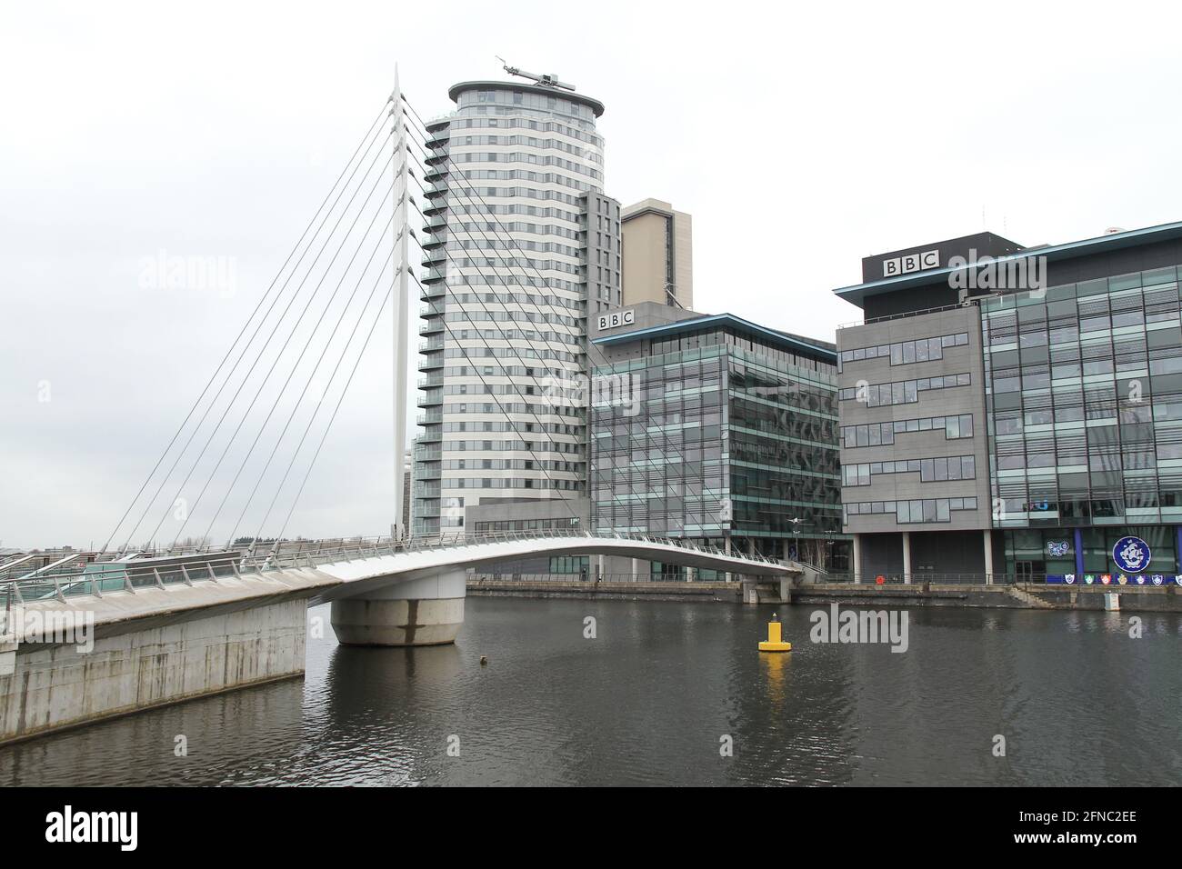 Media City Bridge between the BBC and ITV Studios at Old Trafford ...