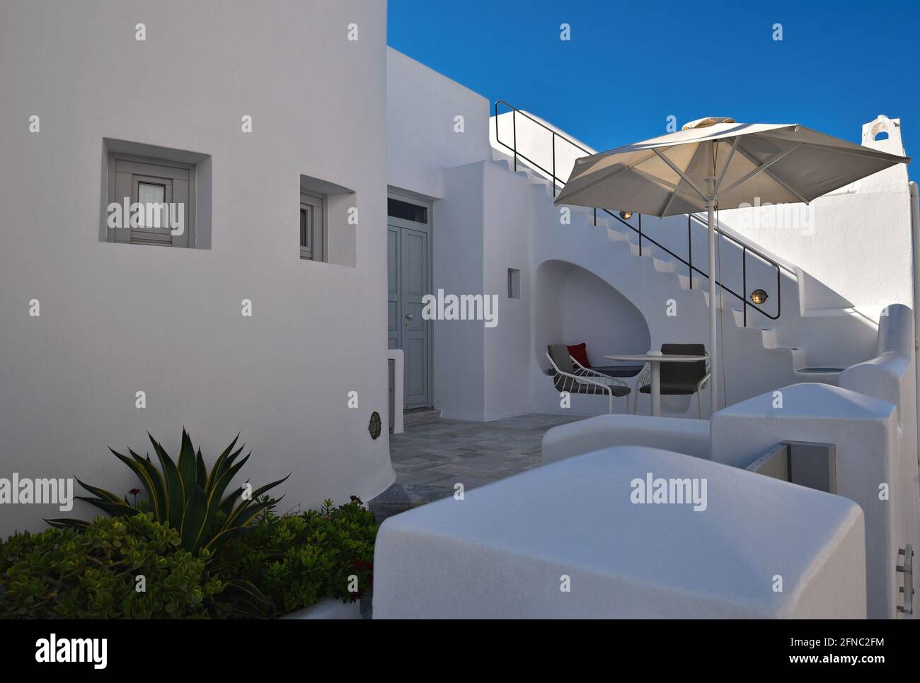 Scenic view of a typical picturesque Cycladic architecture house in ...