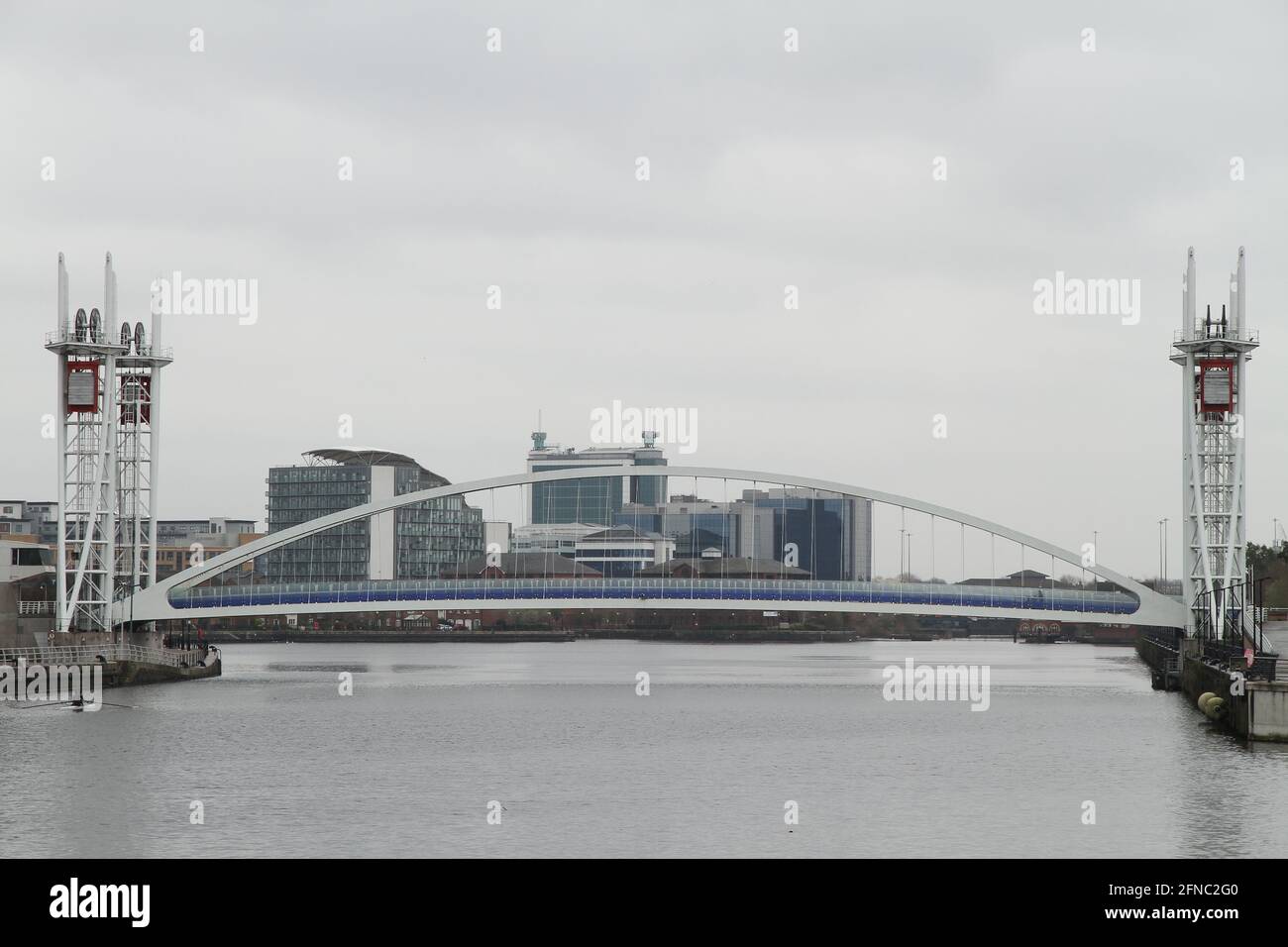 The Salford Quays lift bridge, also known as the Salford Quays ...