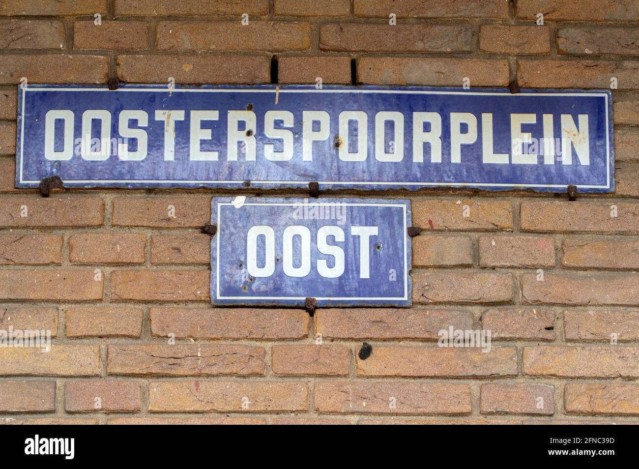 Street Sign Oosterspoorplein Oost At Amsterdam The Netherlands 14-5 ...