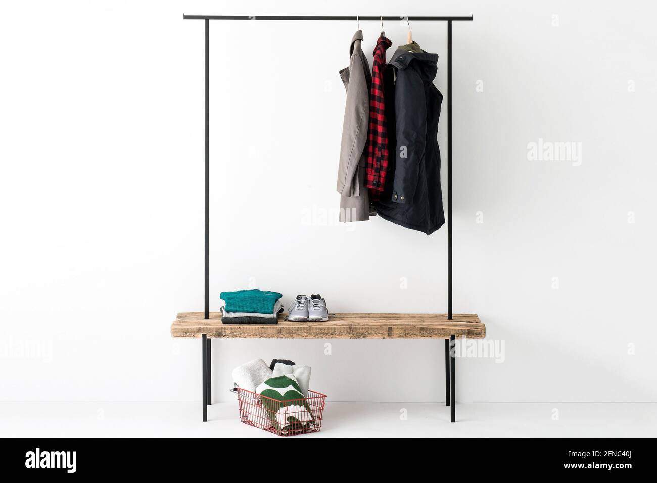Interior of modern stylish dressing room, white background Stock Photo ...