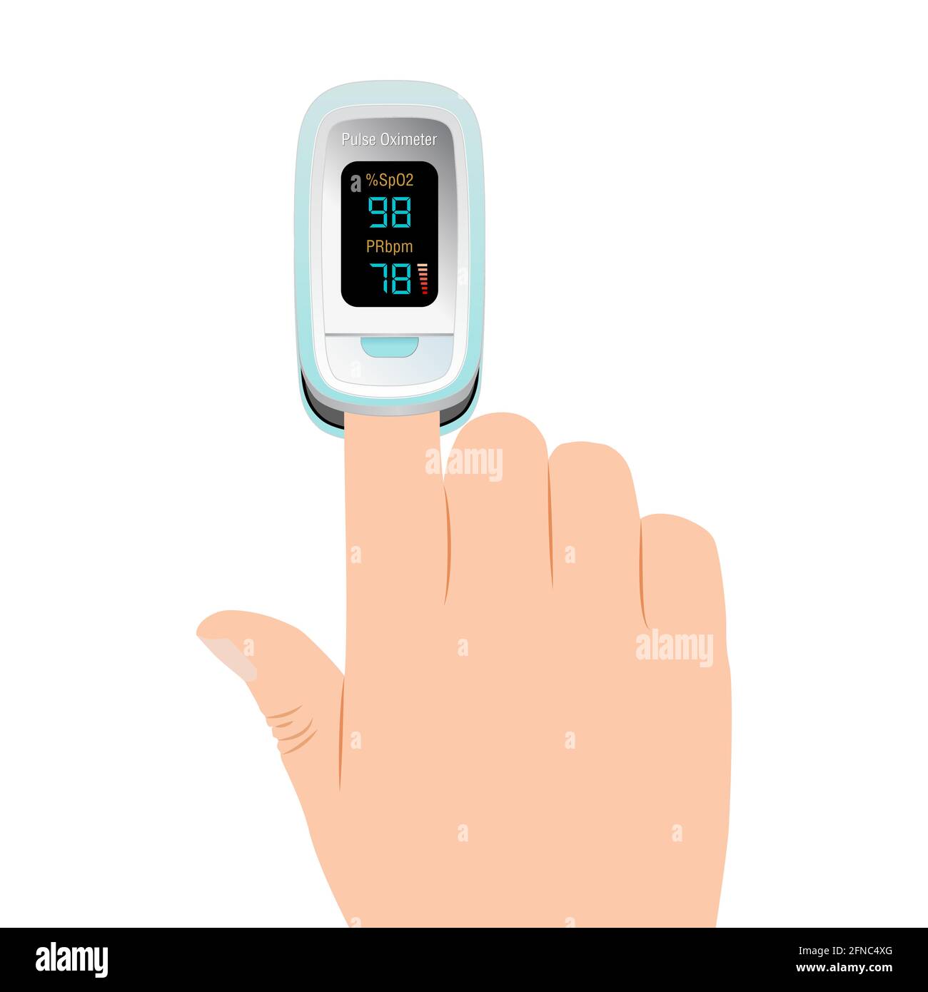 Pulse oximeter on finger Stock Vector Images - Alamy