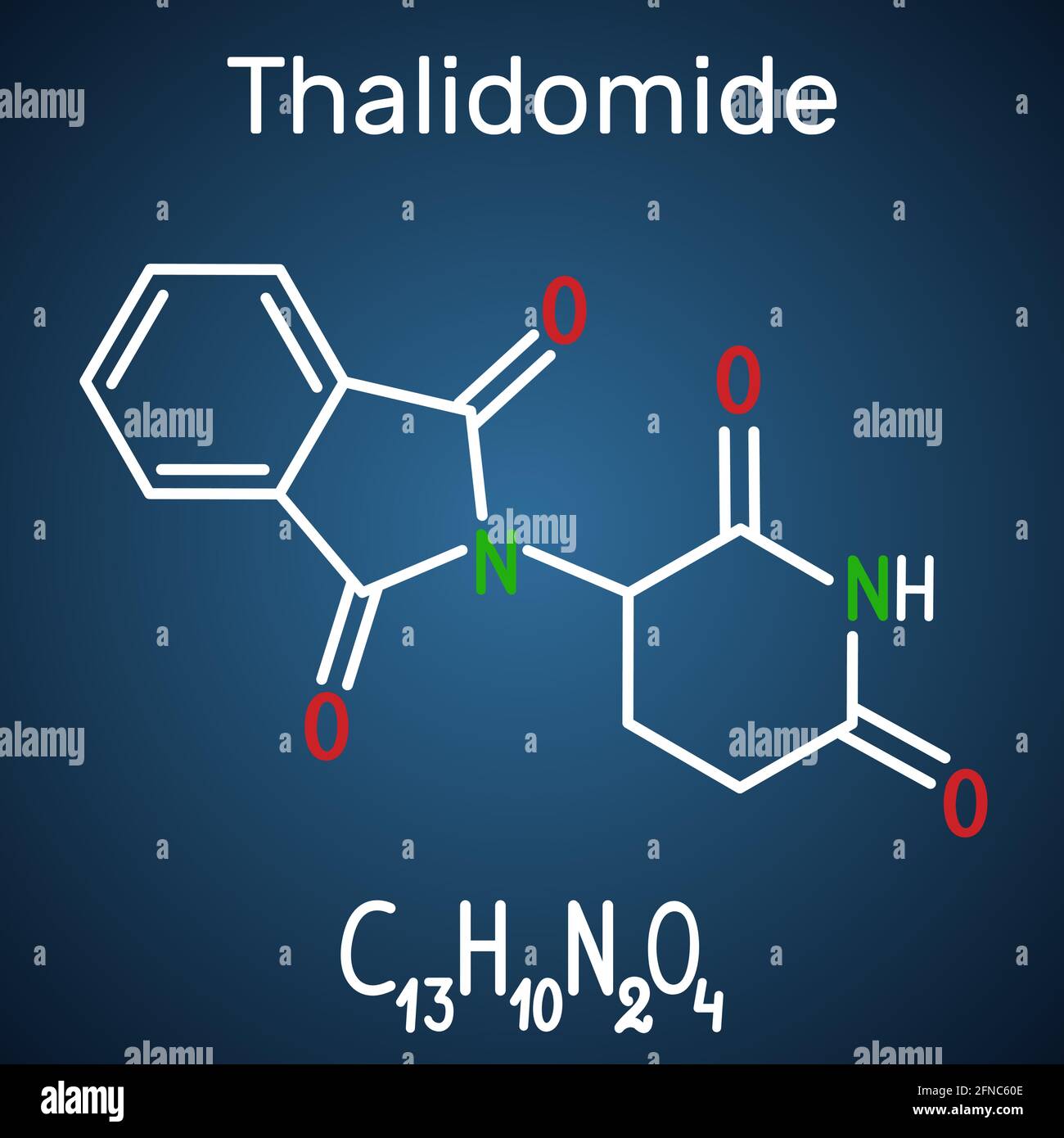 Thalidomide molecule. Is used as a treatment of multiple myeloma and of ...