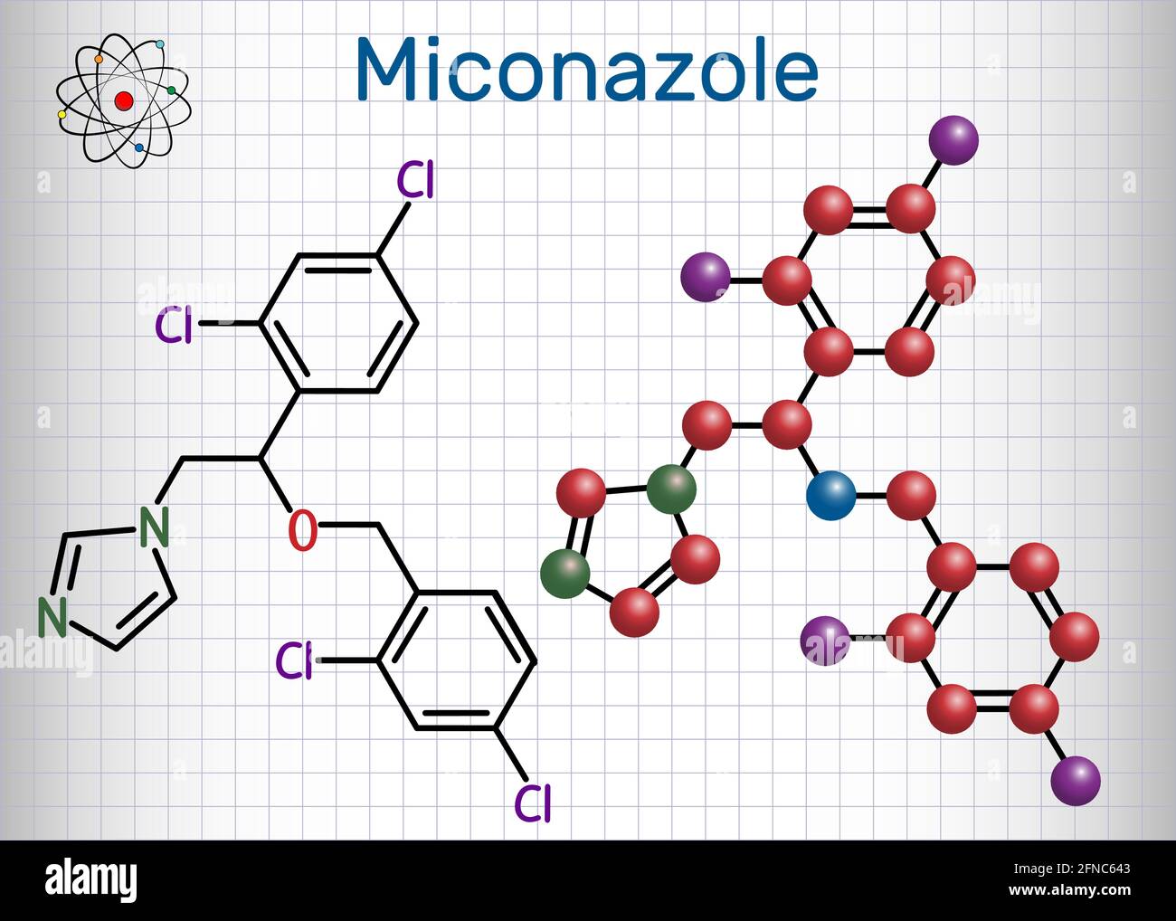 Linezolid molecule. It is synthetic antibiotic used for treatment of ...