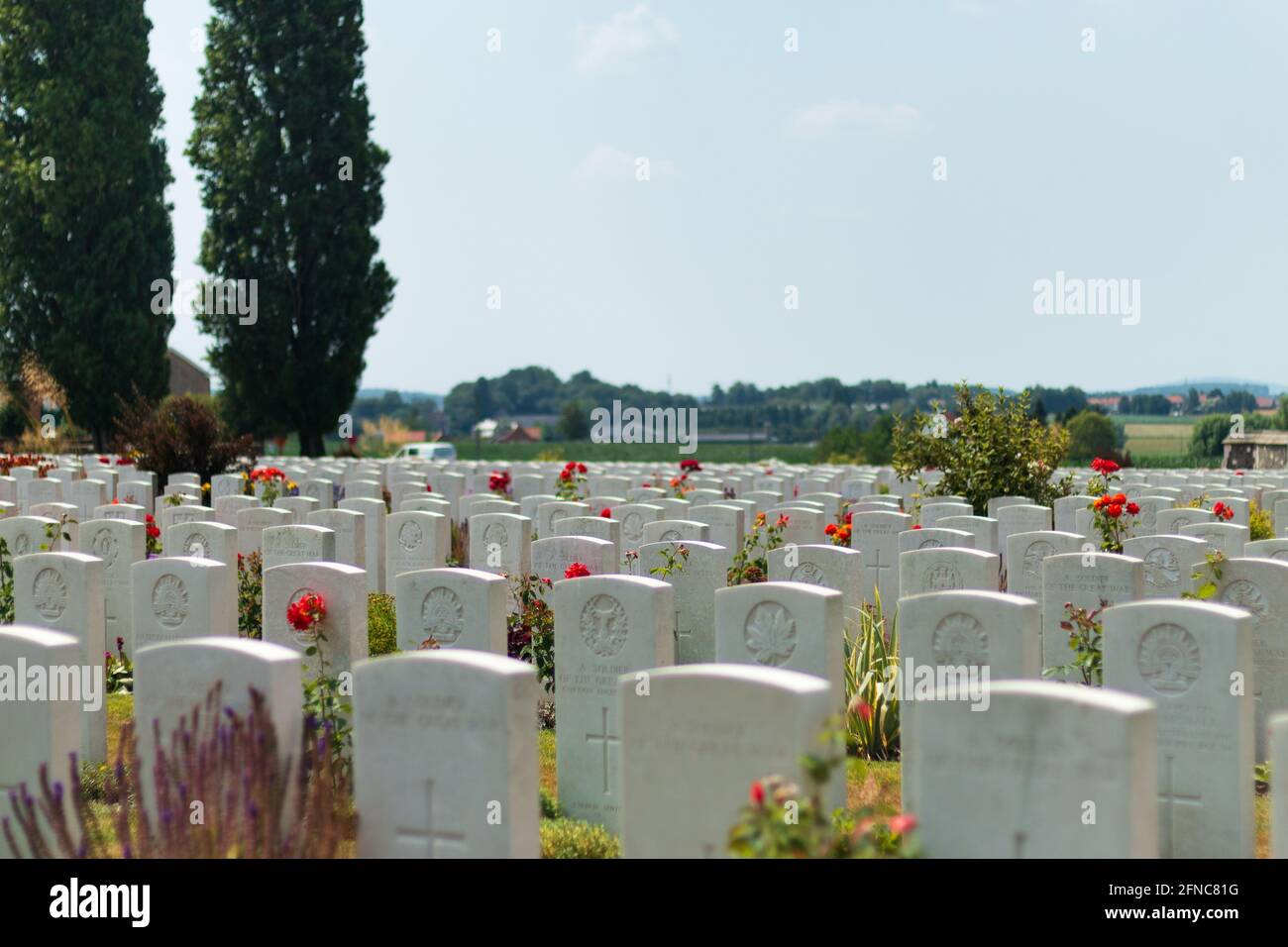 Photographs taken at Tyne Cot Cemetery in the summer Stock Photo - Alamy