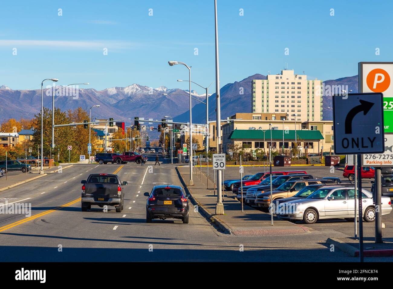 Anchorage, Alaska, USA - 30 September 2016: Modern and historic ...