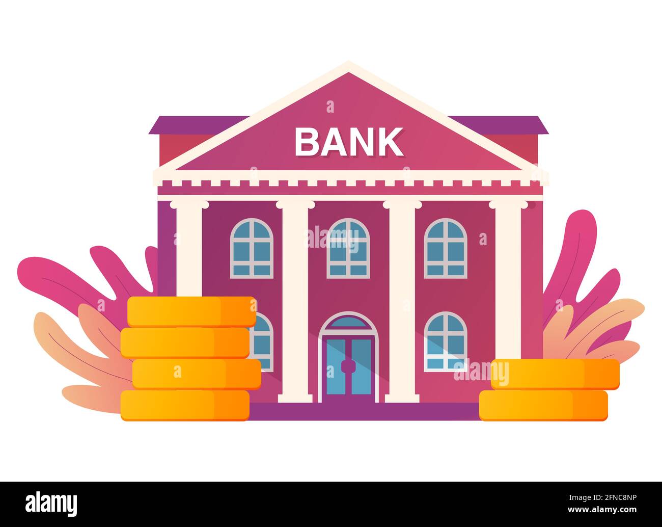 Administrative city building with columns.Banking and finance for ...