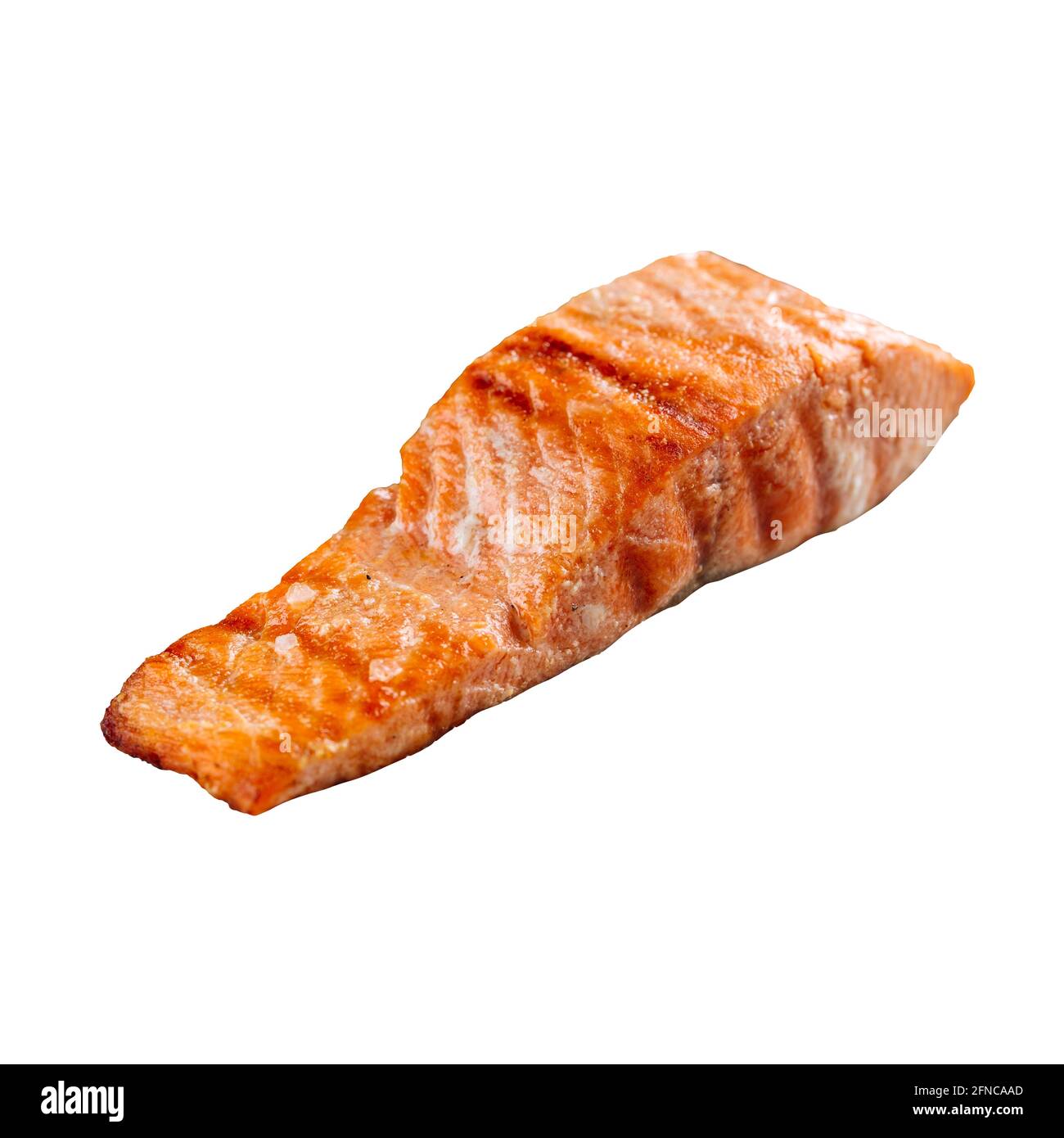 Isolated grilled salmon fish fillet on white Stock Photo - Alamy