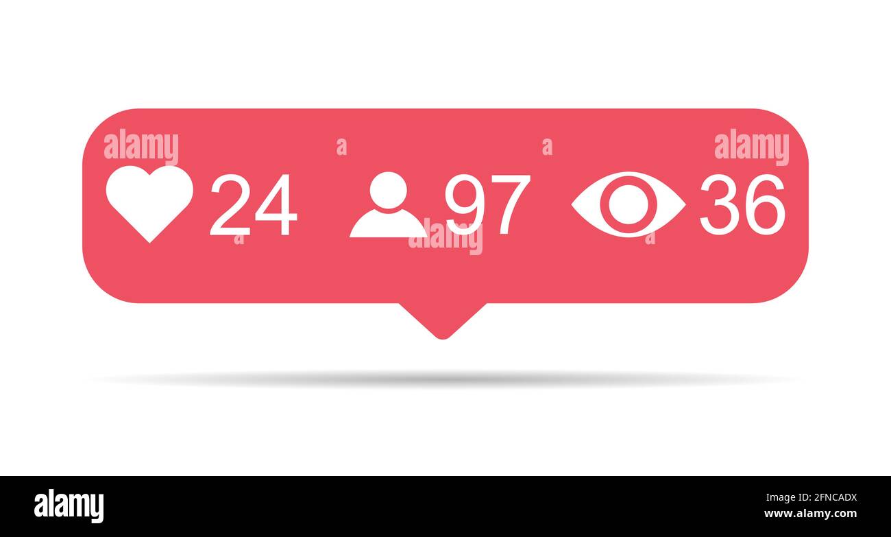 Follower notification symbol for application instagram. Web app button ...