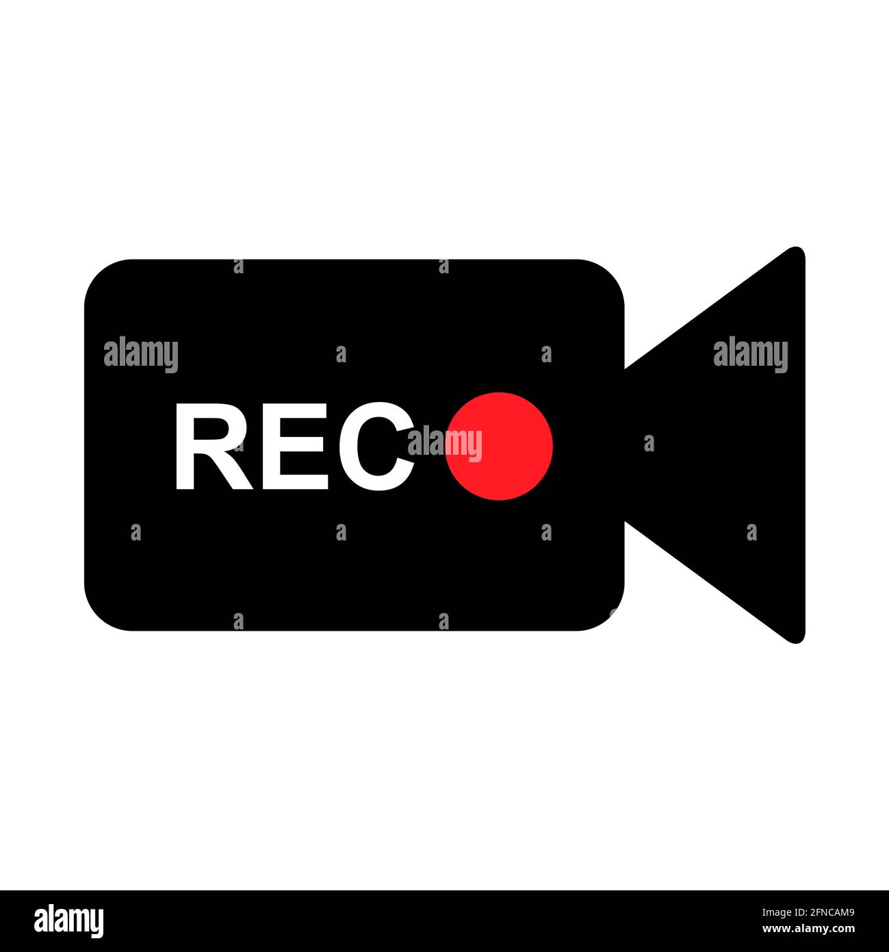 Recording sign button, red app panel, rec, vector symbol isolated on ...