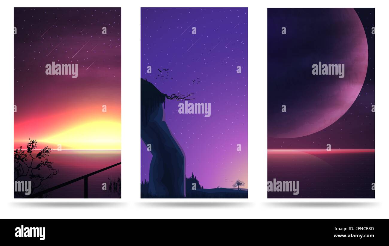 Vertical poster set realistic Cut Out Stock Images & Pictures - Alamy