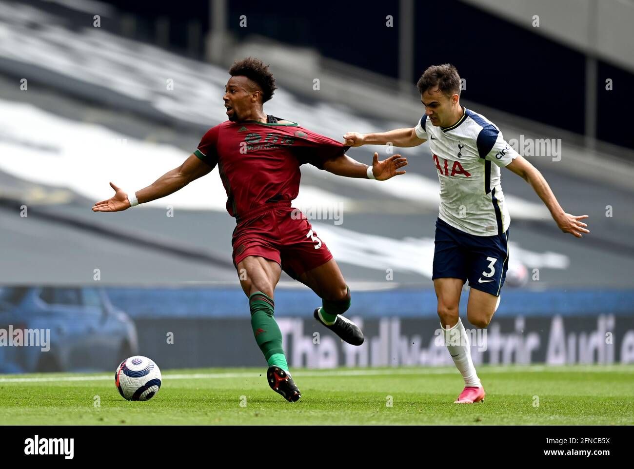 Wolverhampton Wanderers' Adama Traore (left) and Tottenham Hotspur's ...