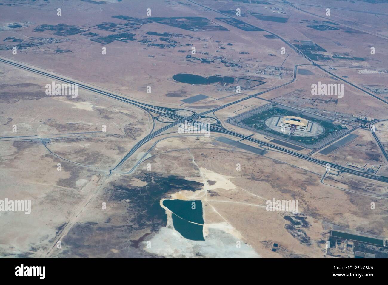 Doha – Qatar, May 12, 2021: Aerial view showing highway and spaghetti ...