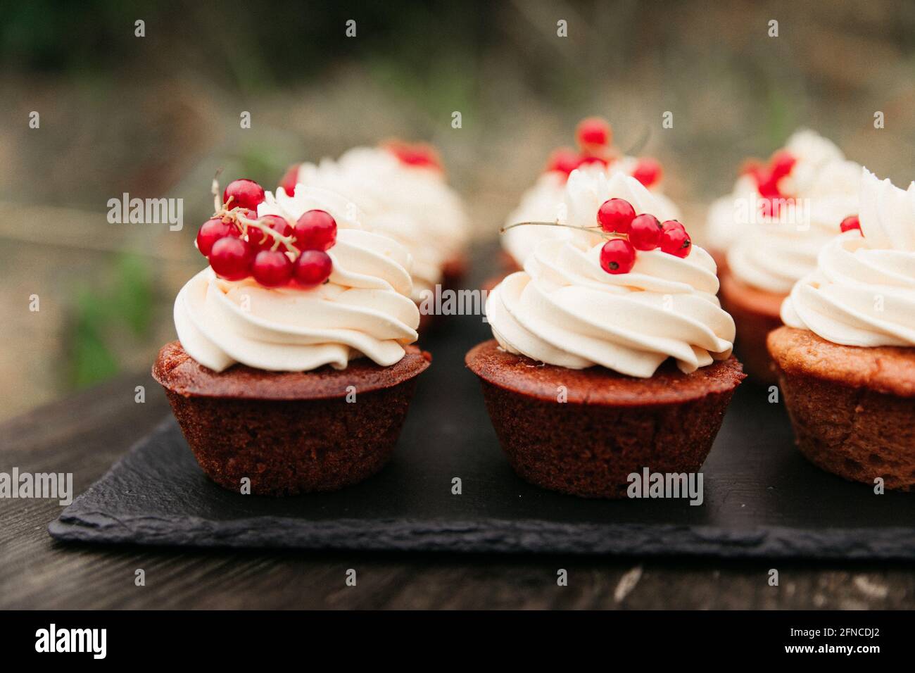 Red currant cupcake summer fresh dessert Stock Photo - Alamy
