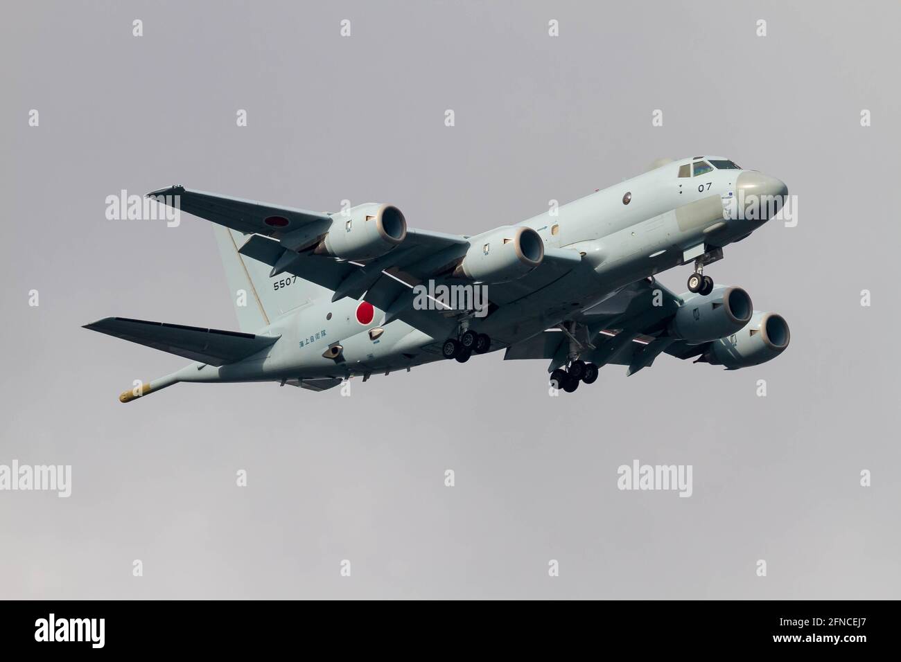 A Kawasaki P1 Maritime patrol aircraft with the Japanese Maritime Self ...