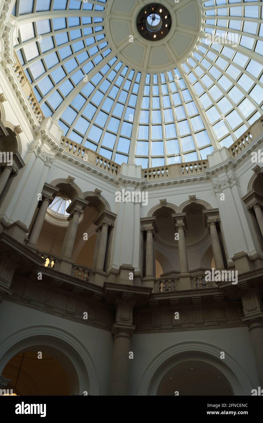 London, UK: view of the dome at the entrance of Tate Britain Gallery ...