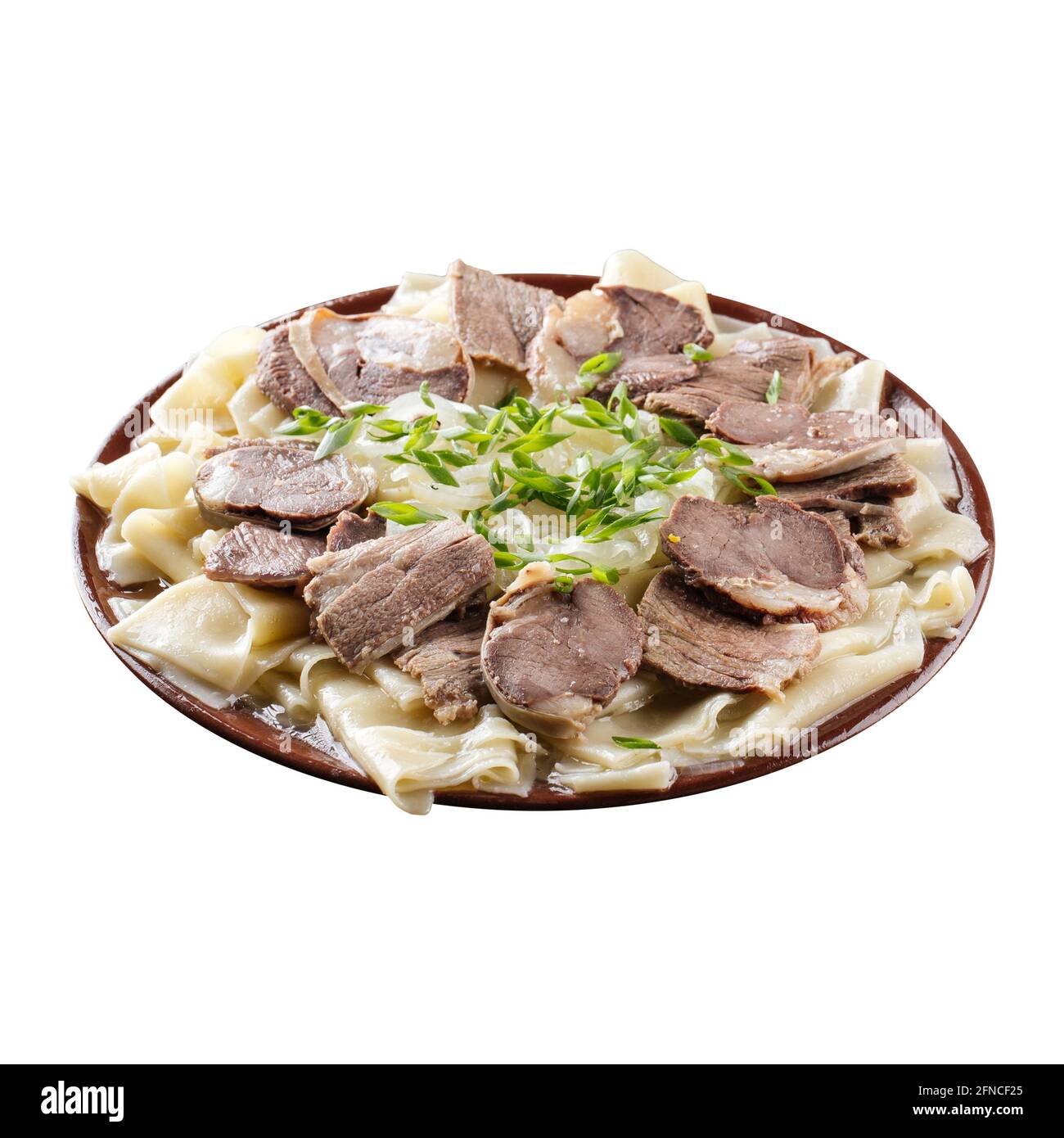 Isolated kazakh national dish beshbarmak Stock Photo - Alamy