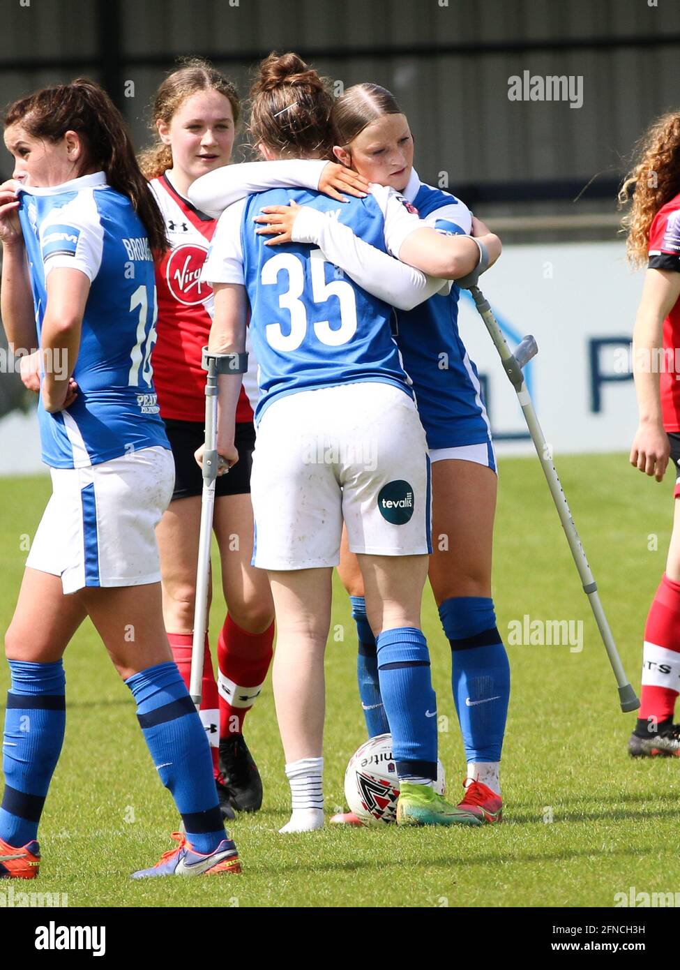 Ruby Mace (4 Birmingham City) hugs Emily Murphy (35 Birmingham City ...