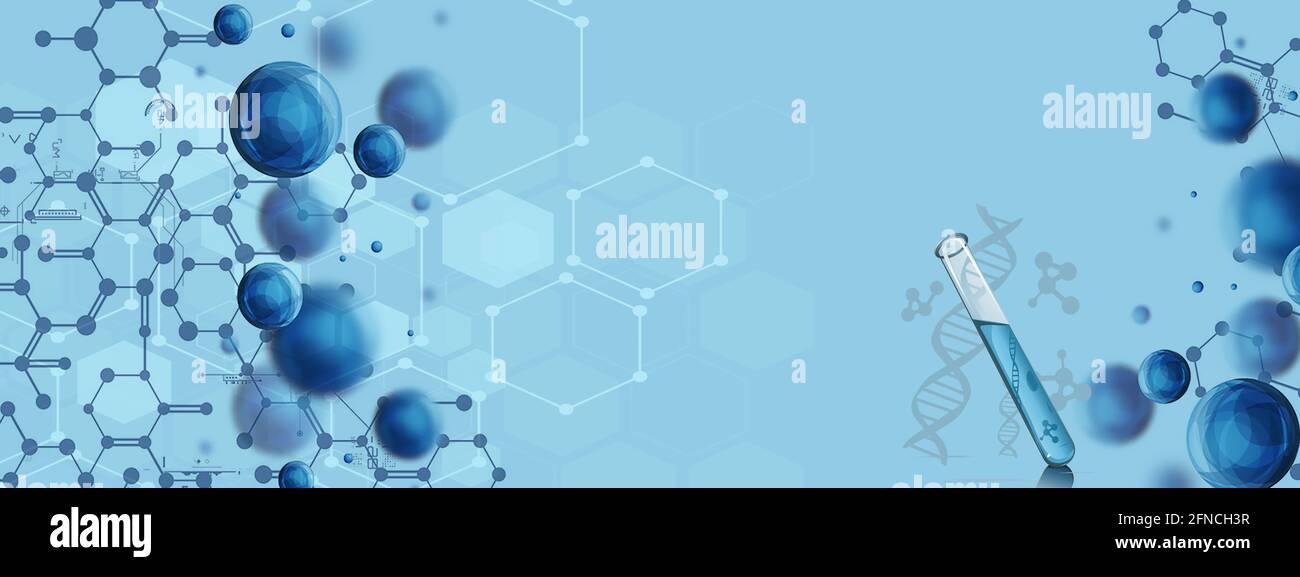 Abstract medical background. Test tube isolated on light blue ...