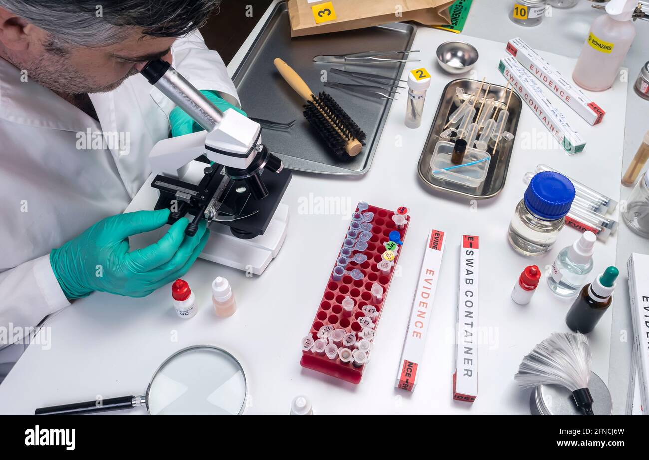 Crime Scene Investigator In Lab