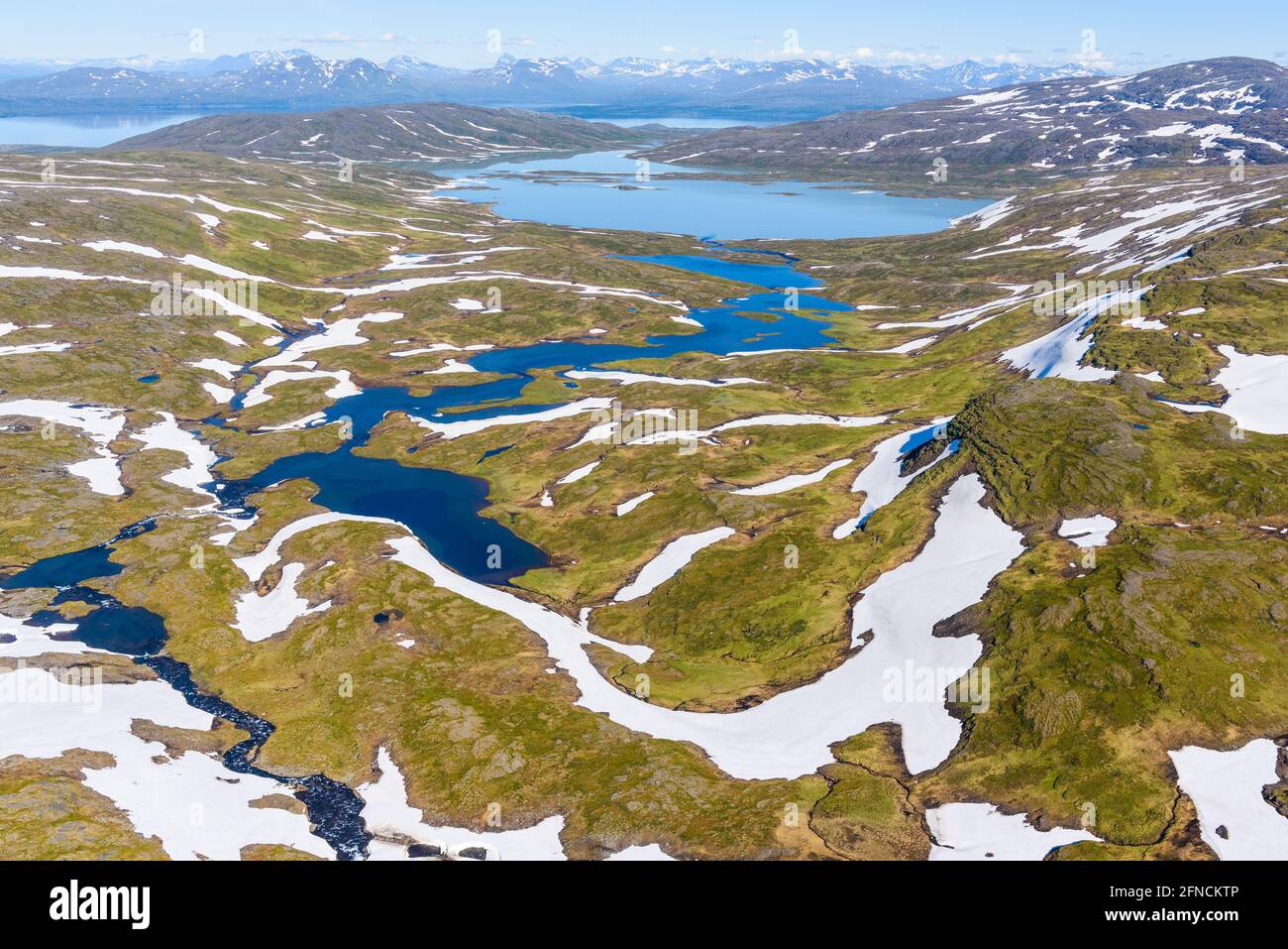Aerial view of lakes and mountain scenery Stock Photo - Alamy