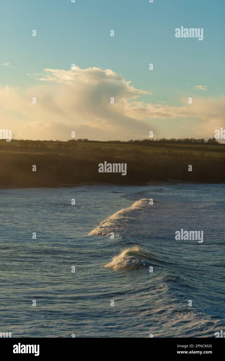 Sunset at Harlyn Bay Beach Cornwall England UK Stock Photo - Alamy