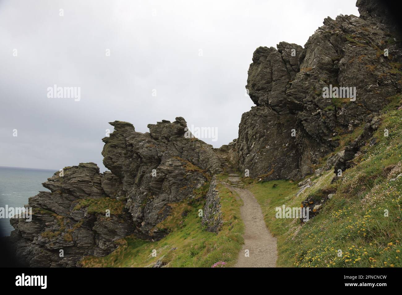 sea view and rocks from Bolt Head on the South West Coastal Path in ...