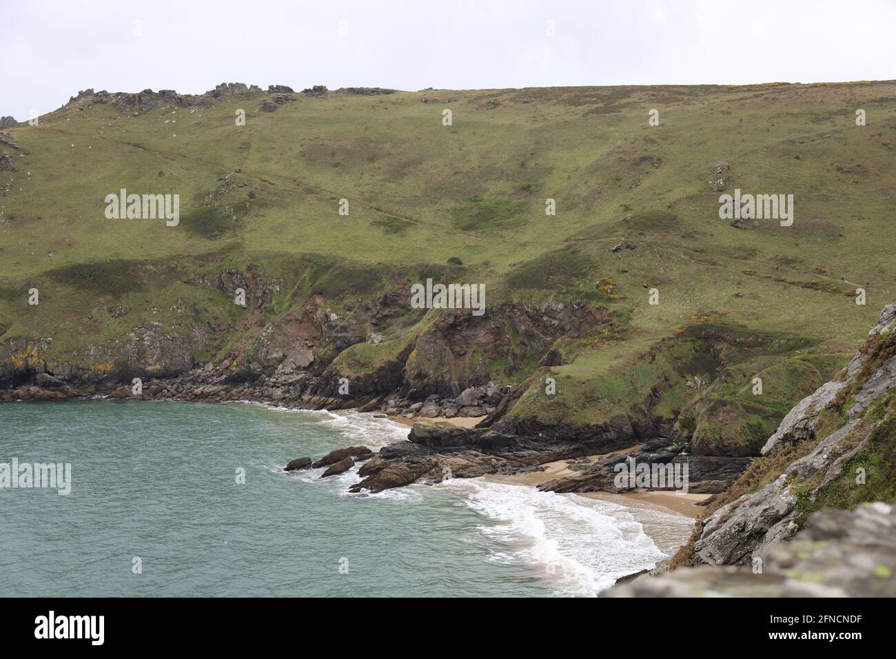 sea view and rocks from Bolt Head on the South West Coastal Path in ...
