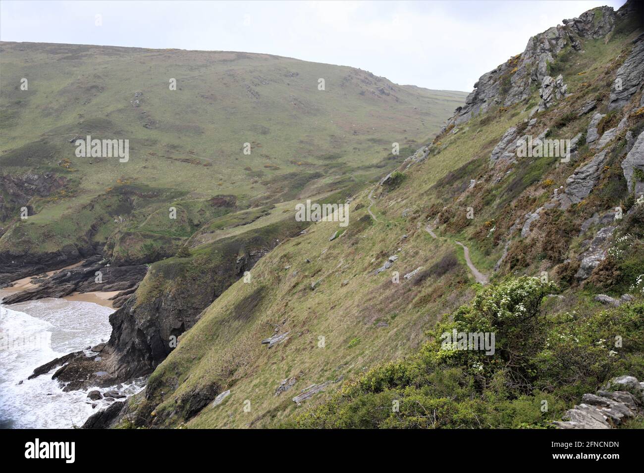 sea view and rocks from Bolt Head on the South West Coastal Path in ...