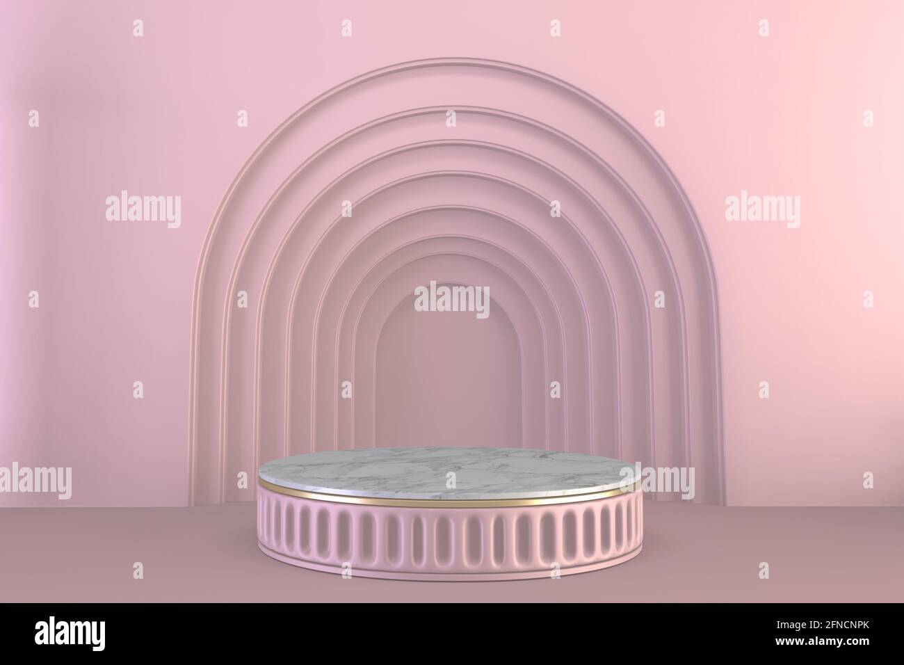 Luxury Pink podium show in pink color background.3D rendering Stock ...