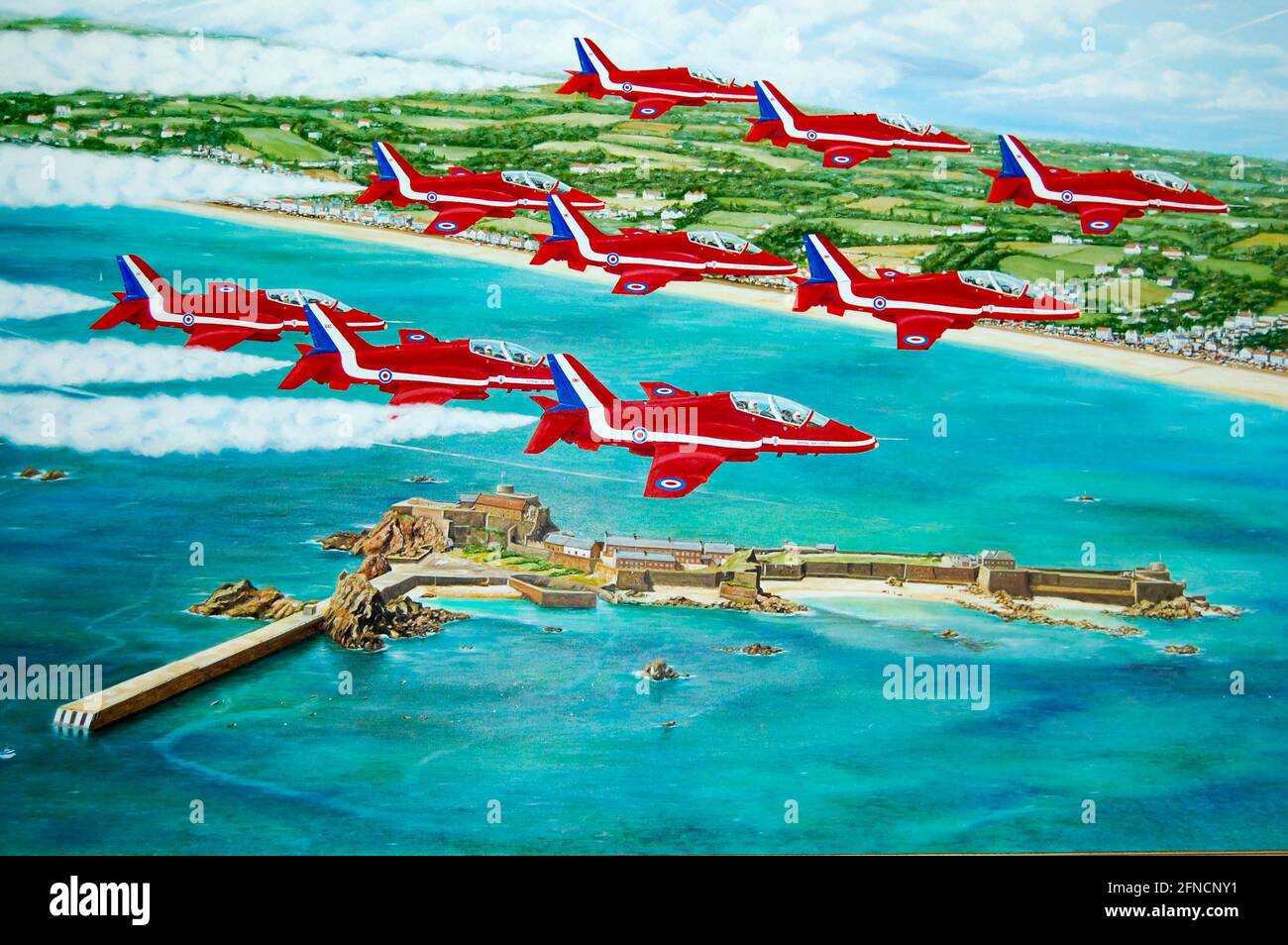 picture of the Red arrows Jersey UK Stock Photo - Alamy