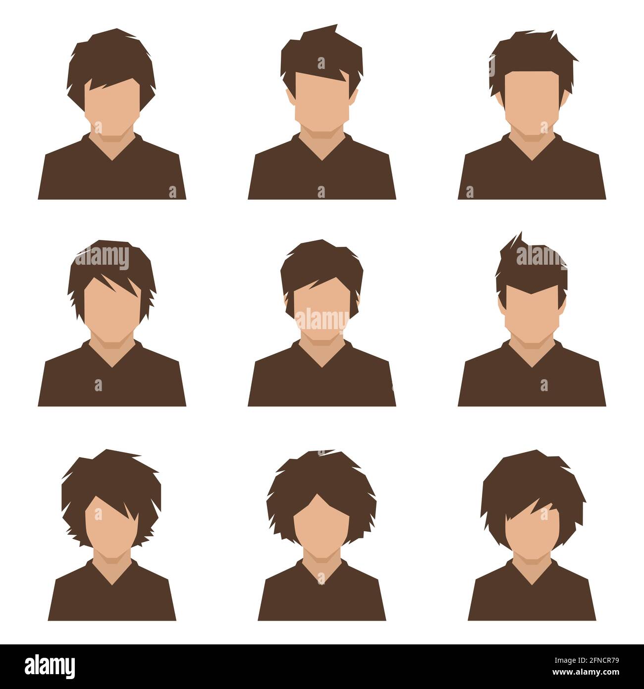 set of flat avatar, vector people icon, user faces design illustration ...