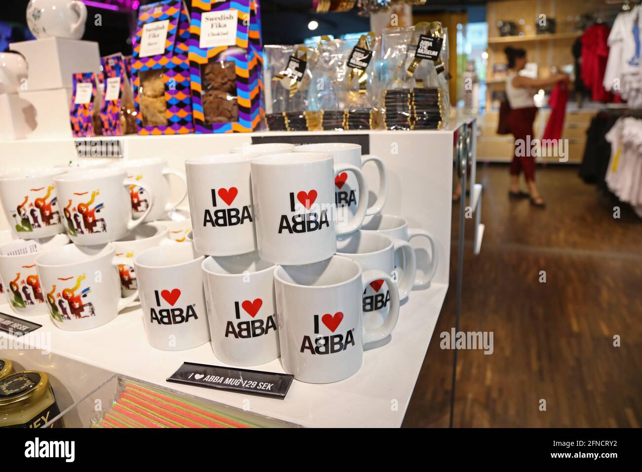 Souvenirs in store at ABBA the Museum. The museum is a privately owned ...
