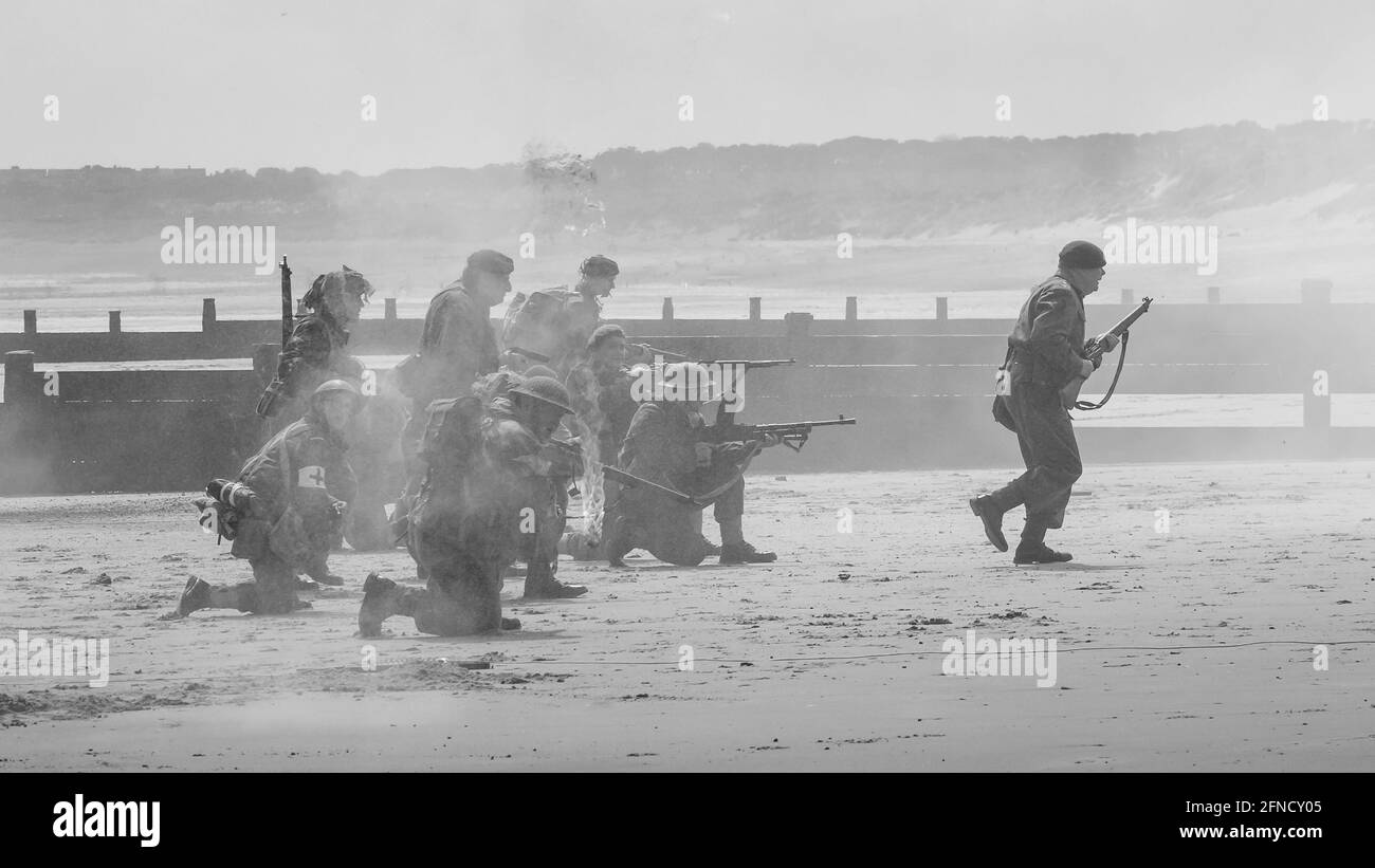 British-Allied Soliders in World War Two re-enactment at Blyth ...