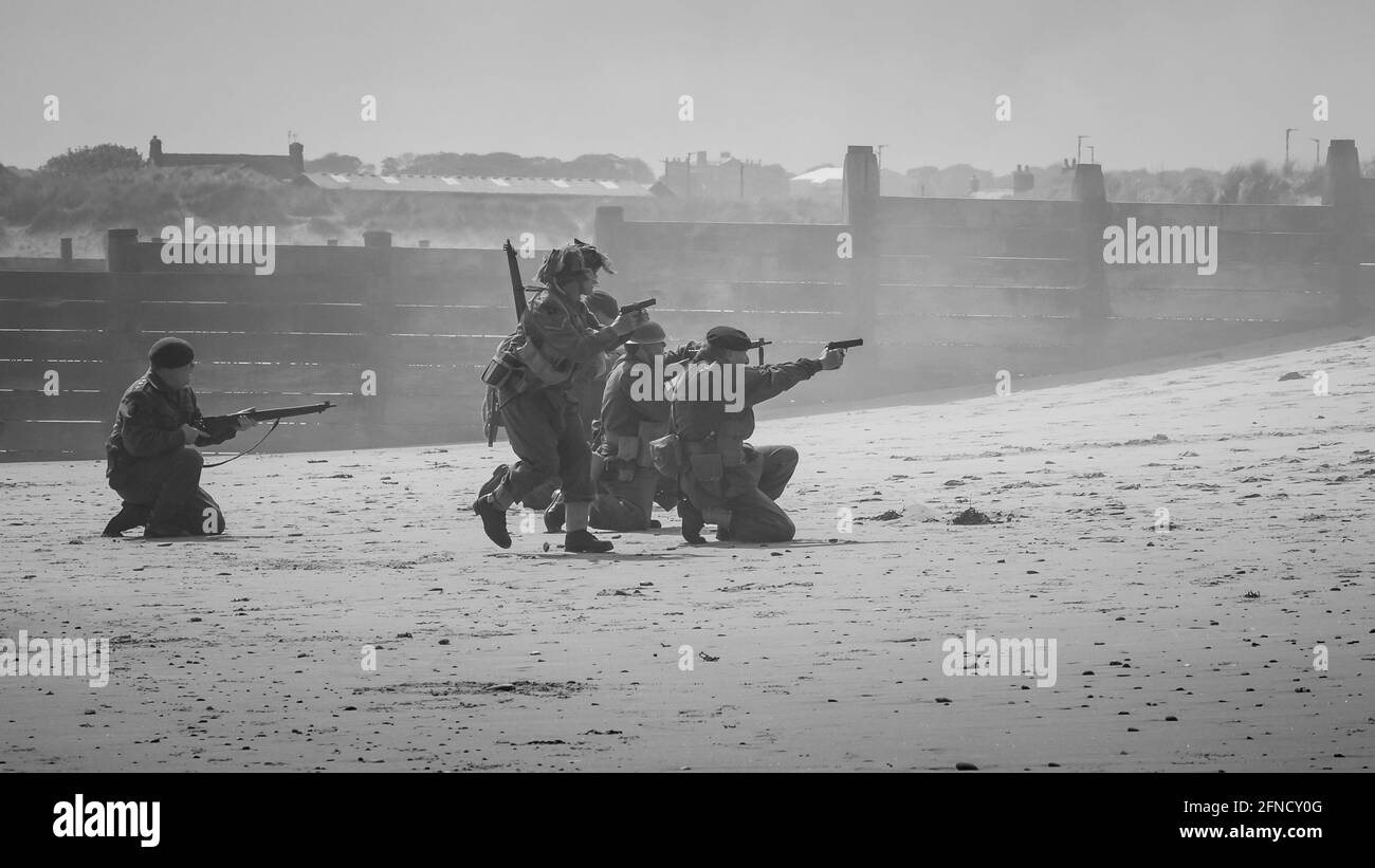 British-Allied Soliders in World War Two re-enactment at Blyth ...