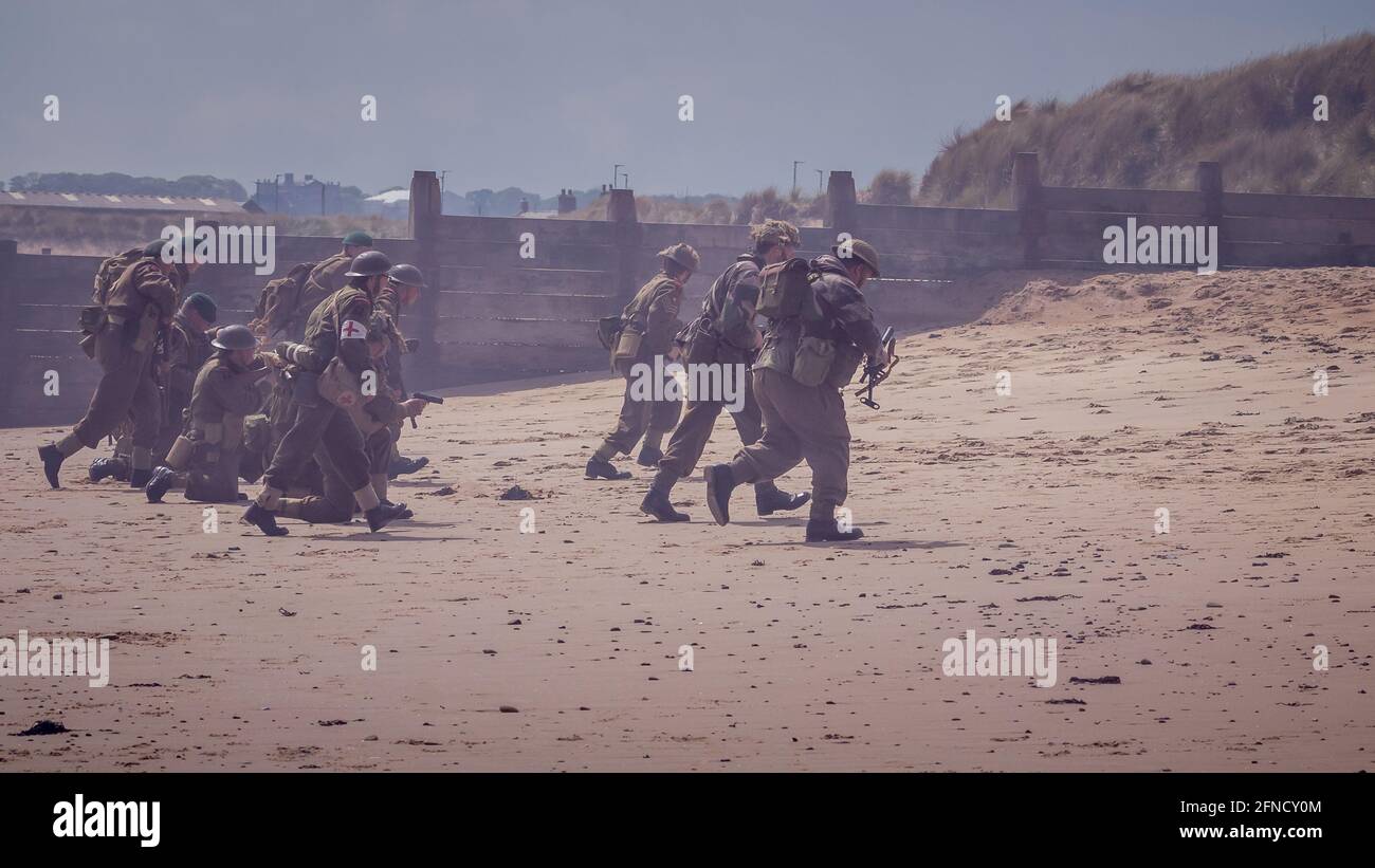 British-Allied Soliders in World War Two re-enactment at Blyth ...