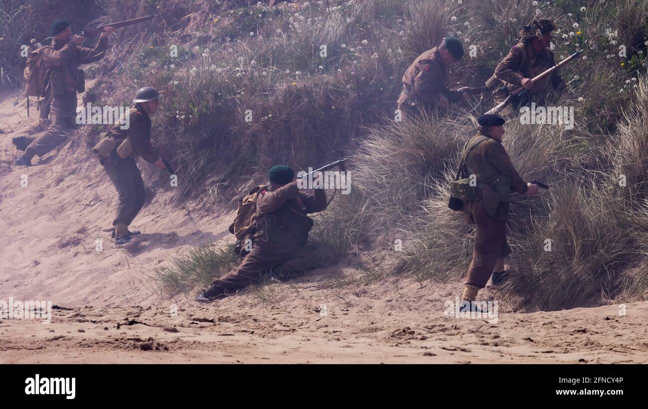 British-Allied Soliders in World War Two re-enactment at Blyth ...