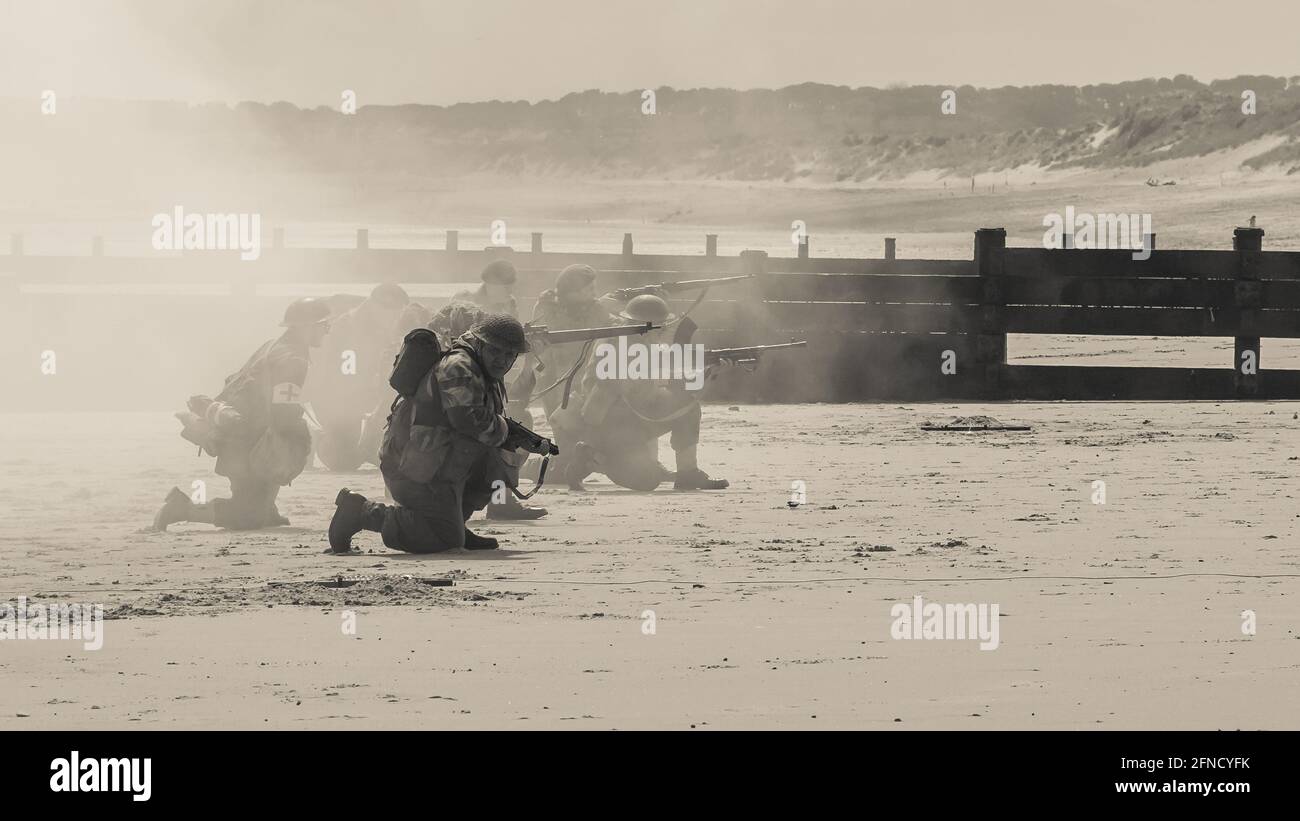 British-Allied Soliders in World War Two re-enactment at Blyth ...