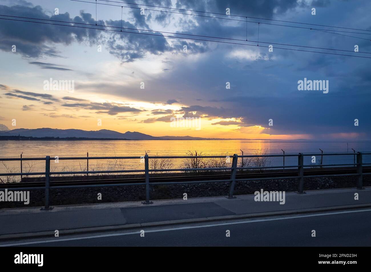 nice sunset at the Lake Constance Stock Photo - Alamy