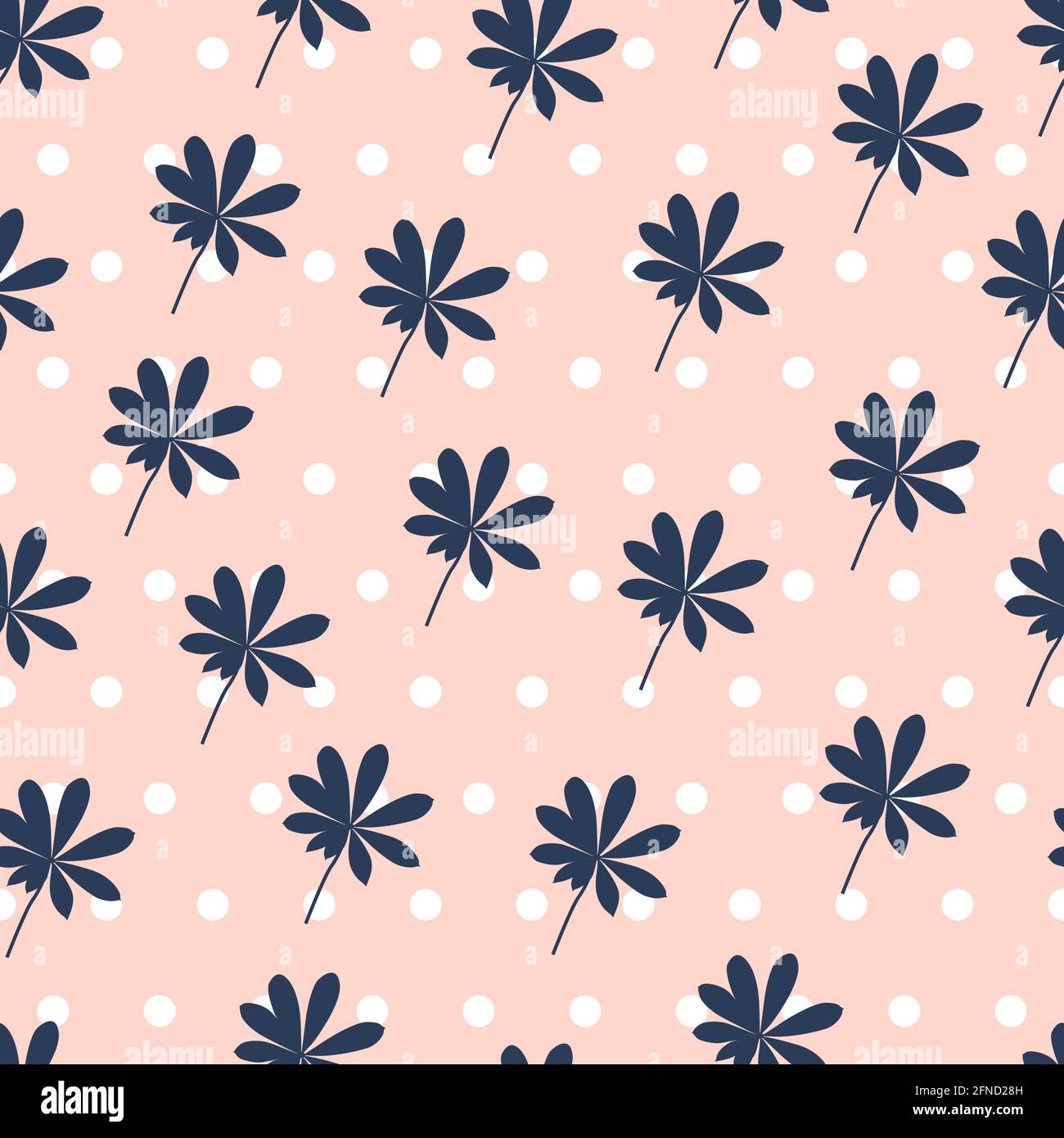 Ornate Trendy Seamless Floral Ditsy Pattern Design Of Exotic Leaves And