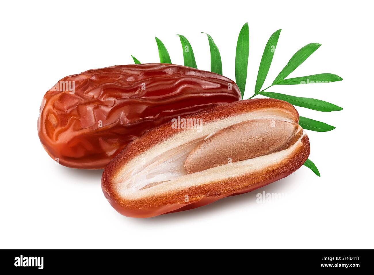 Dates isolated on white background with clipping path and full depth of ...