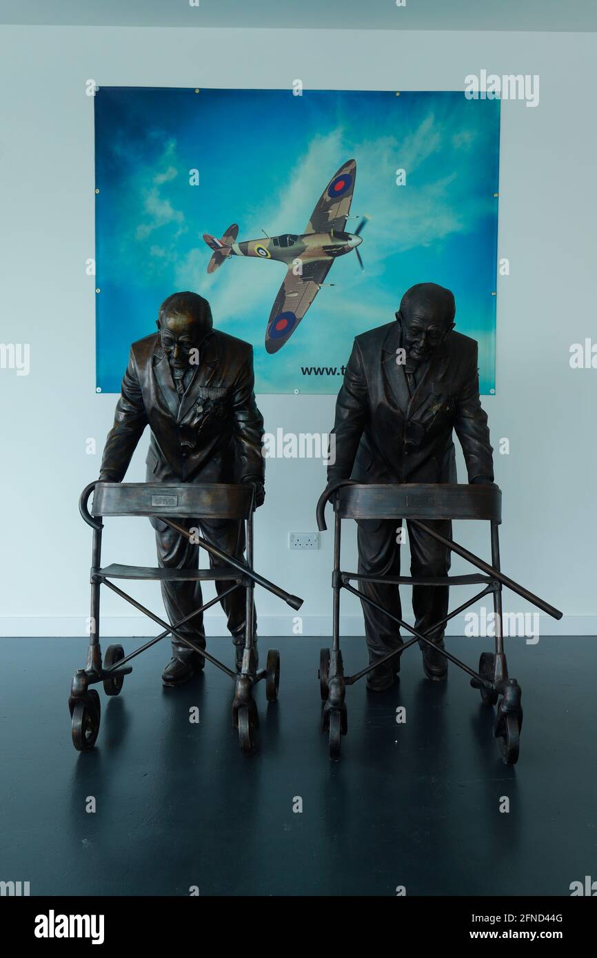 Bronze & resin statues of the late Sir Captain Tom Moore who raised ...