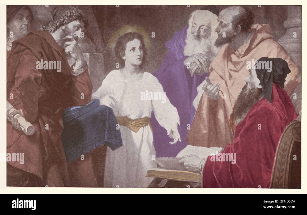 Jesus in the Temple Teaching at the age of ten Stock Photo - Alamy
