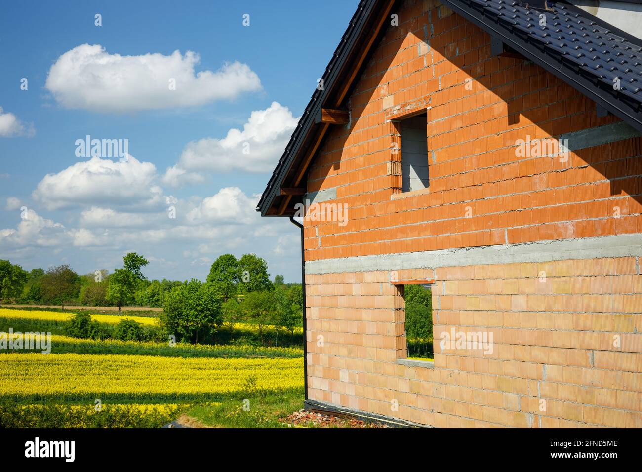 Construction of a country house, Construction of a newly emerging ...