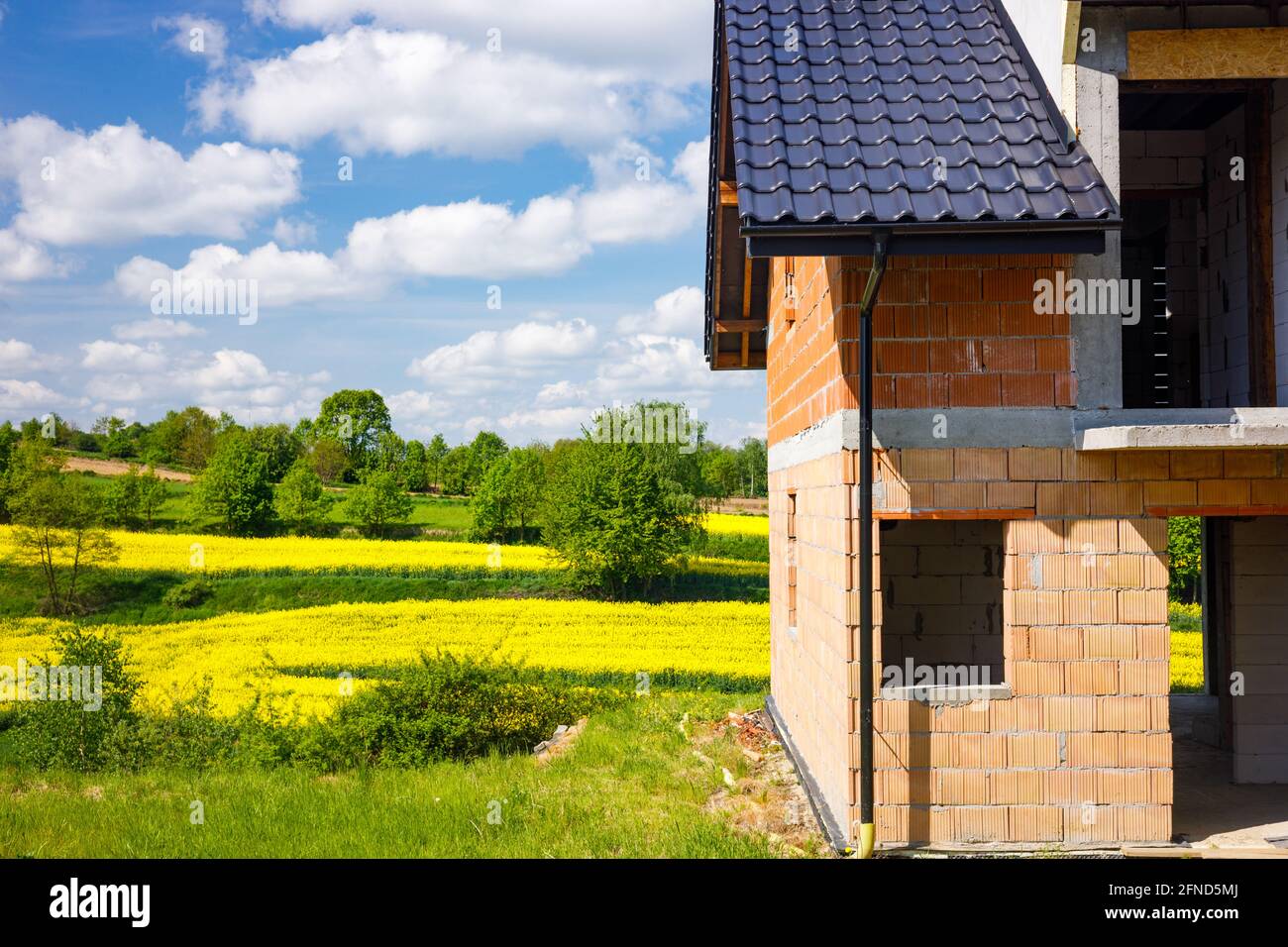 Construction of a country house, Construction of a newly emerging ...